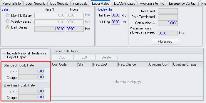 Application of Labor Rate on Work Order